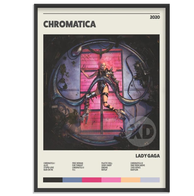 Lady Gaga The Chromatica Ball Retro Album Poster