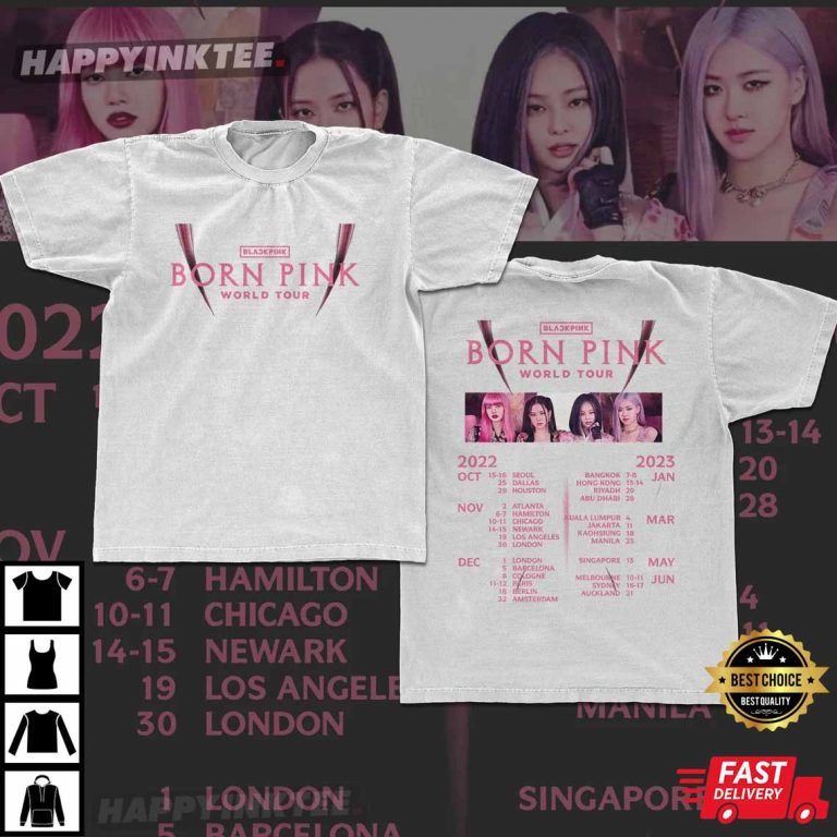 Born Pink World Tour 2022 Fan Merch T-Shirt