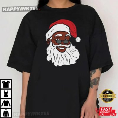 Black Santa Claus Christmas African American T-Shirt