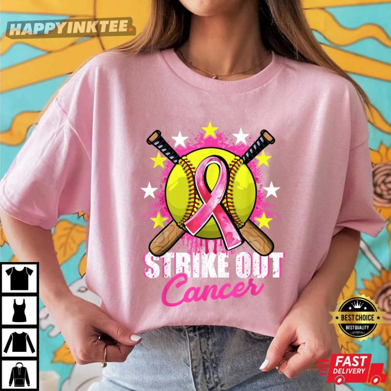 Strike Out Breast Cancer Awareness Day Pink Ribbon Softball