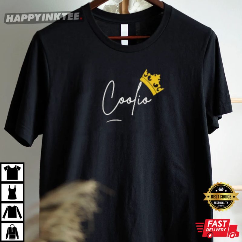 RIP Coolio Gold Crown Gangsters Paradise Remembrance Portrait T-Shirt