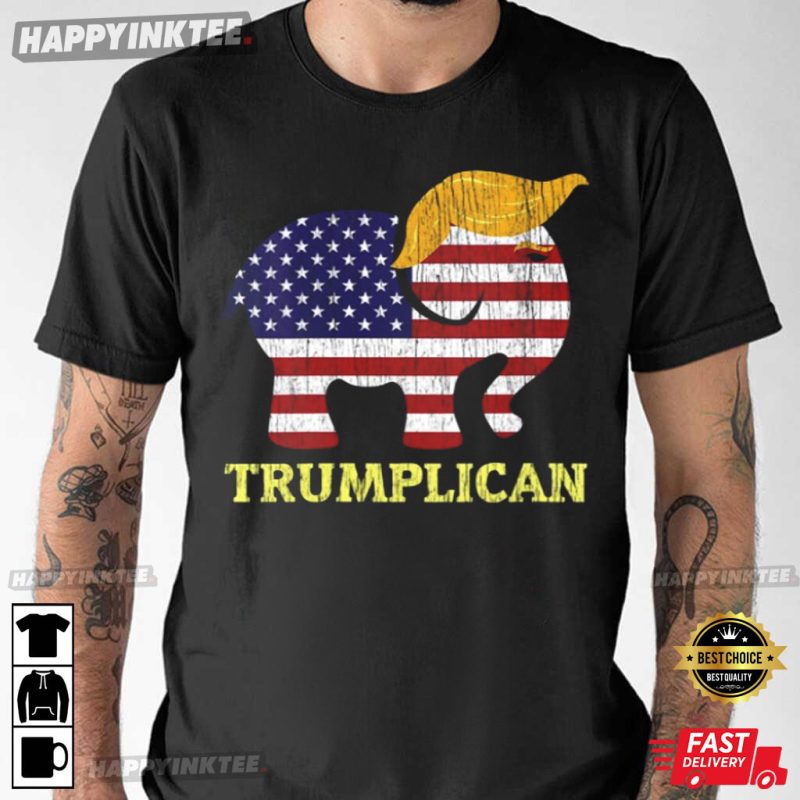 Trumplican Elephant Trump Hair 2024 Election T-Shirt