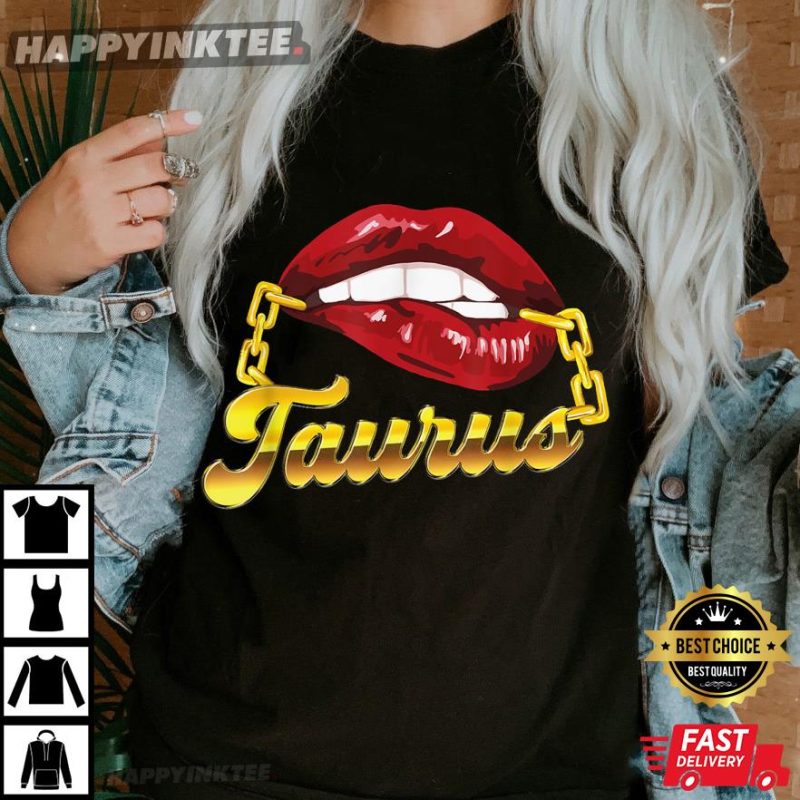 Taurus Zodiac Sign Lip Chain Horoscope T-Shirt