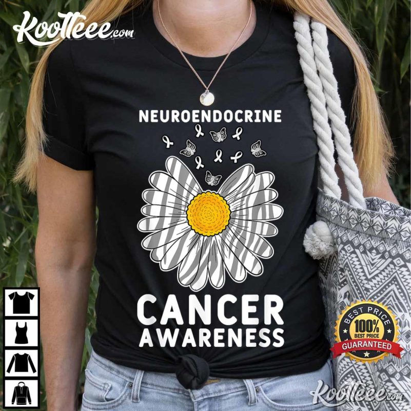 Neuroendocrine Cancer Awareness NET Flower Ribbon Carcinoma T-Shirt