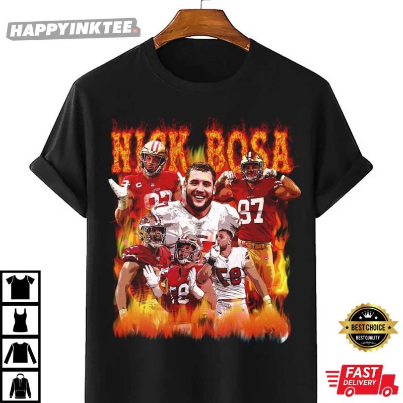 Nick Bosa Vintage 90s Bootleg Retro Fan Gift T-Shirt
