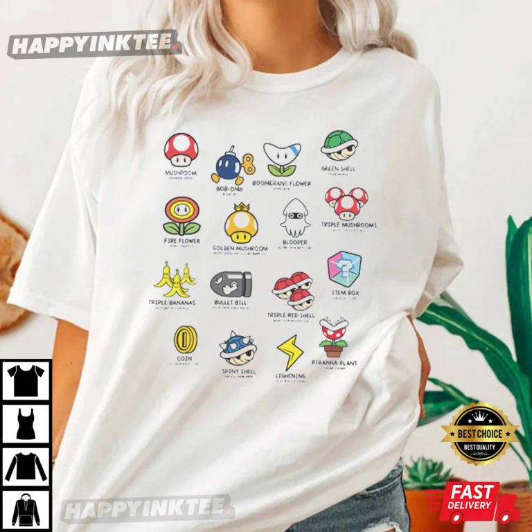 Cute Super Mario Kart Items, Nintendo World Trip T-Shirt - Bring Your ...