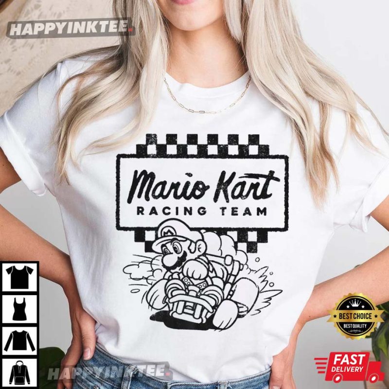 Super Mario Kart Racing Team Outlined Nintendo World Trip T-Shirt