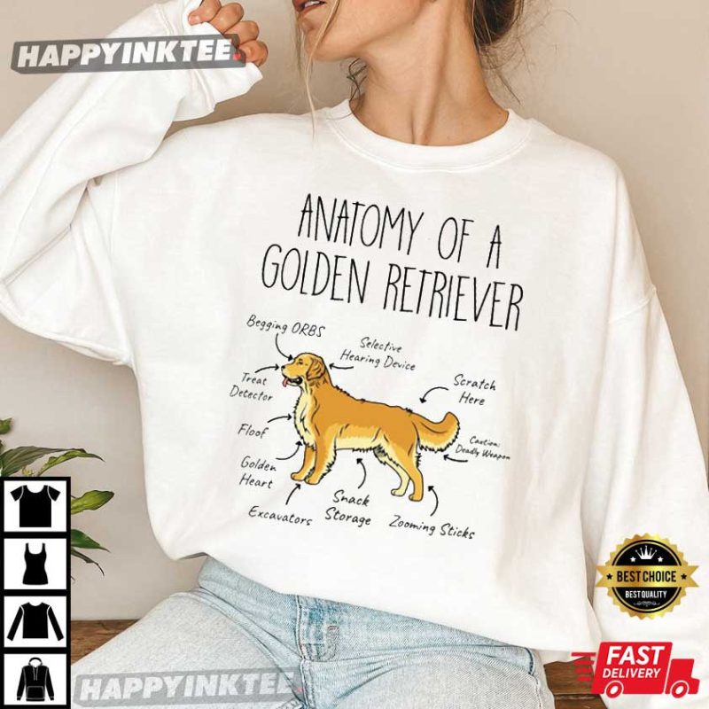 Anatomy Of A Golden Retriever Dog Lover T-Shirt