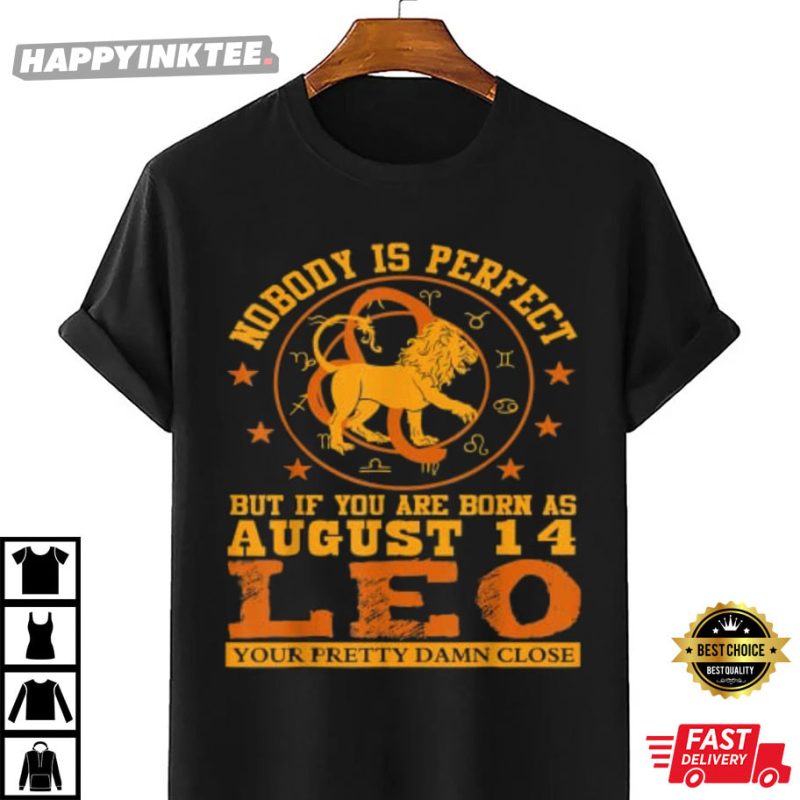 Leo Zodiac Sign August Lion Birthday T-Shirt