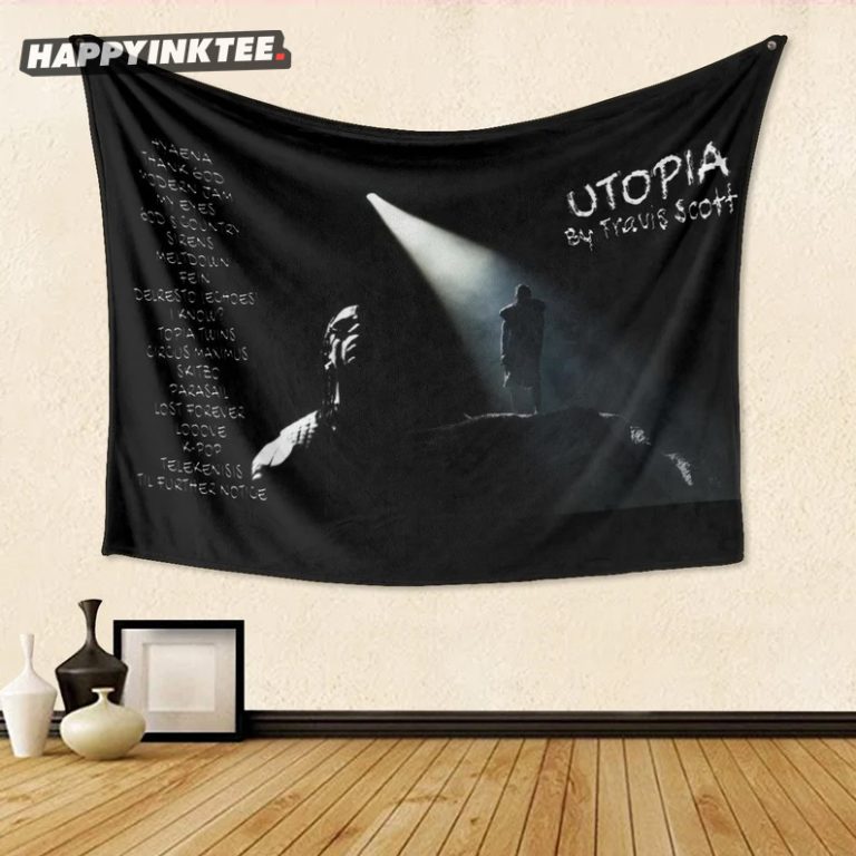 Travis Scott Utopia Tracklist Banner Wall Tapestry