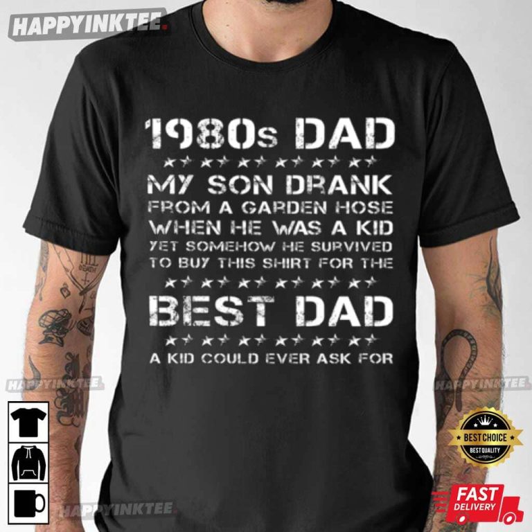 Funny 1980s Dad And Son Fathers Day T-Shirt