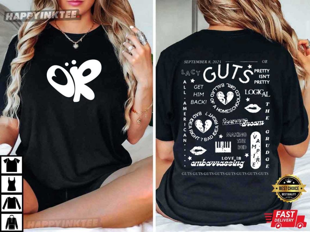 Olivia Rodrigo Guts Tour Album Tracklist T-Shirt