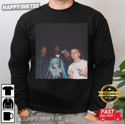 Hatsune Miku Snoop Dogg Ice Cube Eminem Dr Dre Anime Gangsta T-Shirt