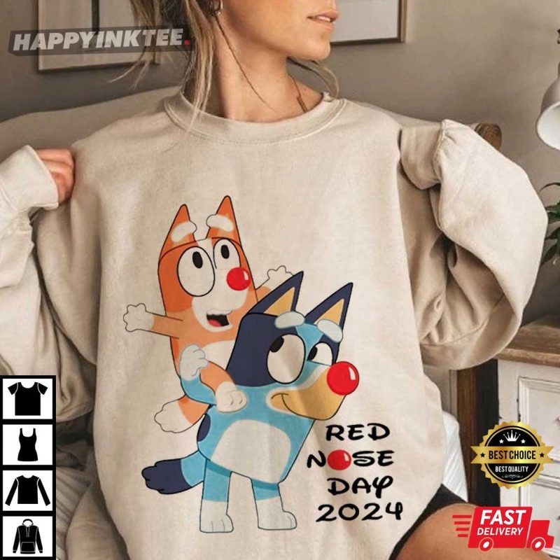 Bluey Bingo 2024 Red Nose Day T-Shirt