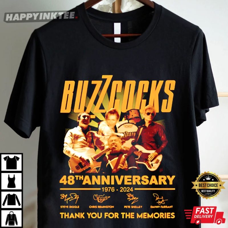 Buzzcocks 48th Anniversary 1976-2024 Thank You For The Memories T-Shirt