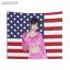 Le Sserafim Chaewon American Flag Wall Tapestry