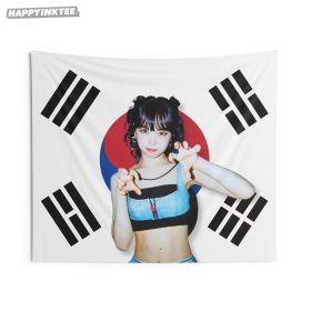 Le Sserafim Chaewon American Flag Wall Tapestry