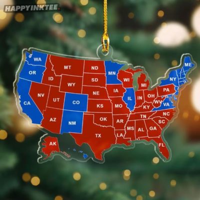 Trump US Presidential Election Map 2024 Acrylic Ornament