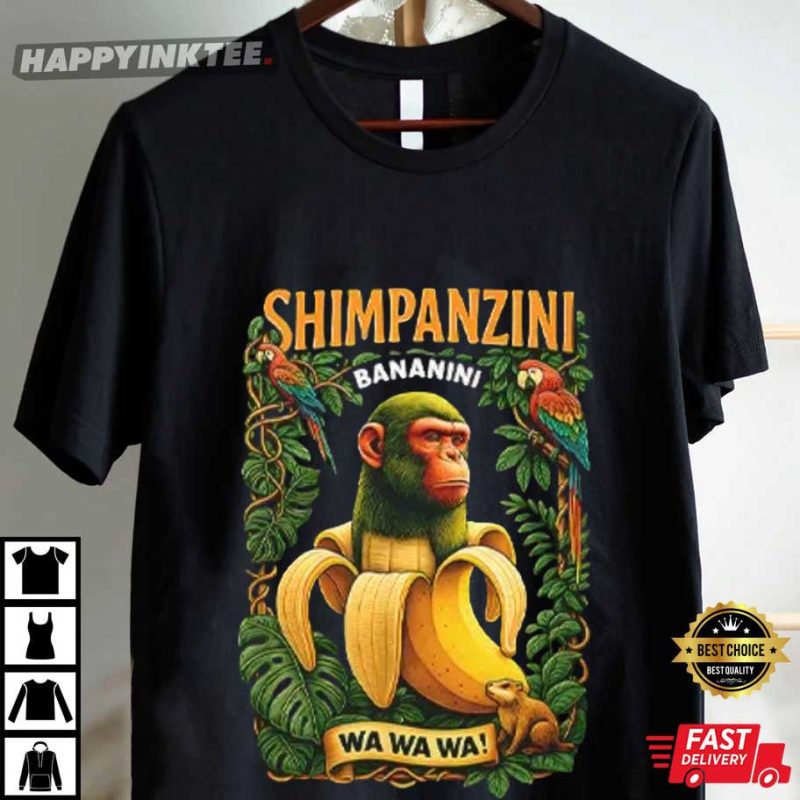 Shimpanzini Bananini Banana Monkey Italian Brainrot Meme T-Shirt